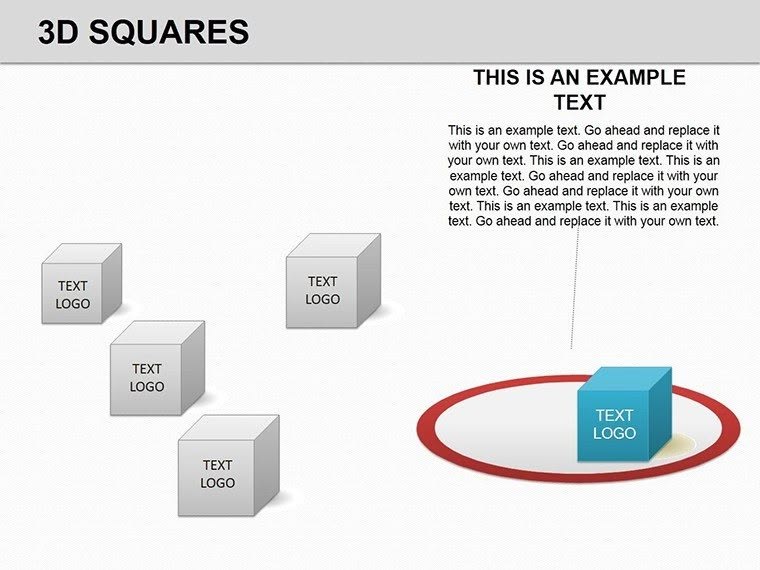 3D Squares and Cubes PowerPoint Diagrams: Download PPTX