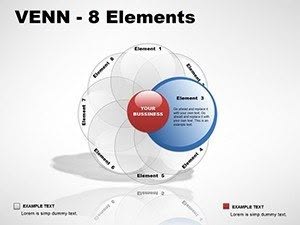 Venn - 8 Elements PowerPoint diagram