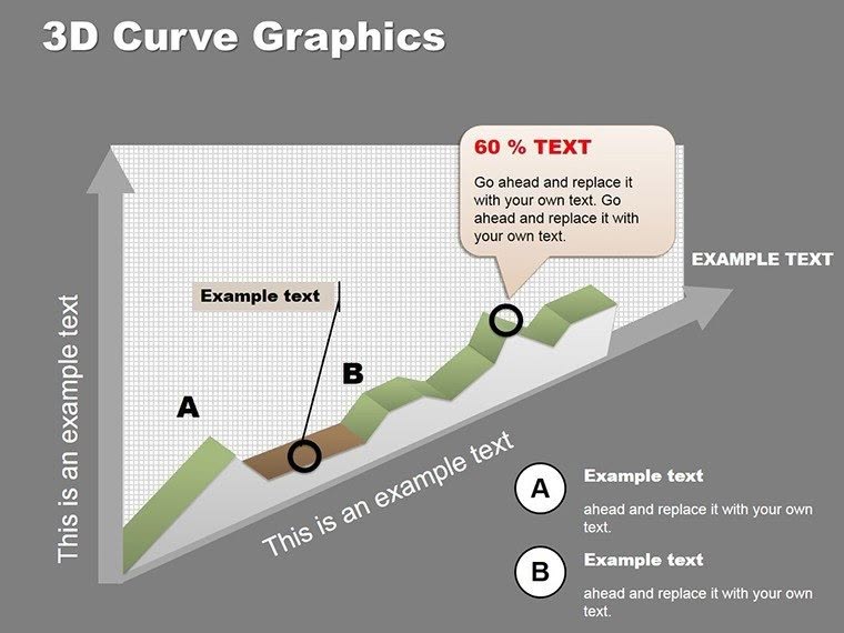 3D Curve Graphics PowerPoint Diagrams: Download PPTX