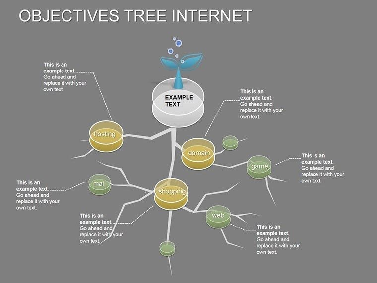 Objectives Tree Internet PowerPoint Diagrams: Download PPTX