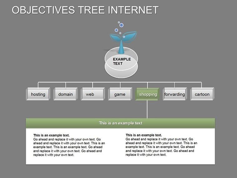 Objectives Tree Internet PowerPoint Diagrams: Download PPTX
