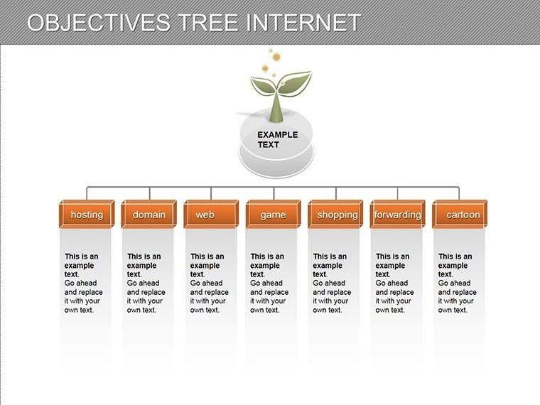 Objectives Tree Internet PowerPoint Diagrams: Download PPTX