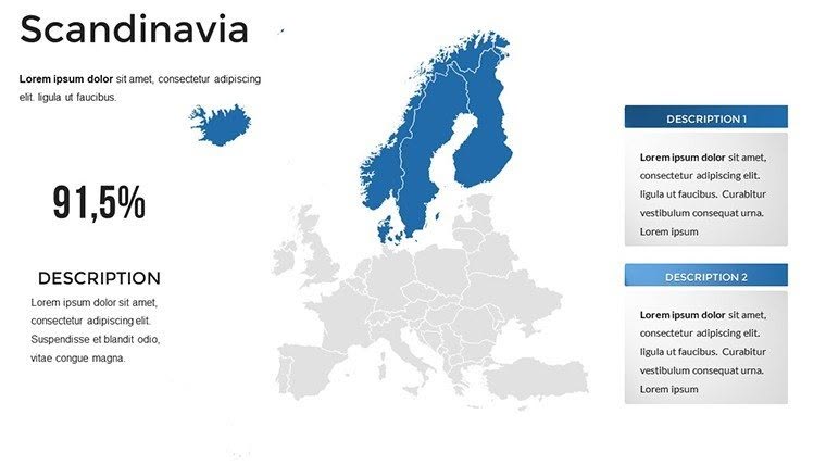 Scandinavia PowerPoint Maps Template for Presentation