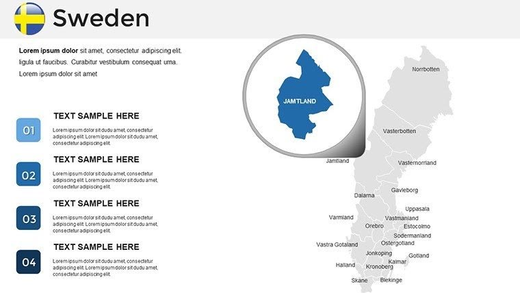 Swedish PowerPoint Maps Presentation Template: Download PPT