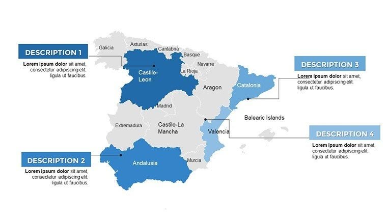 Spain PowerPoint Maps Template for Presentation