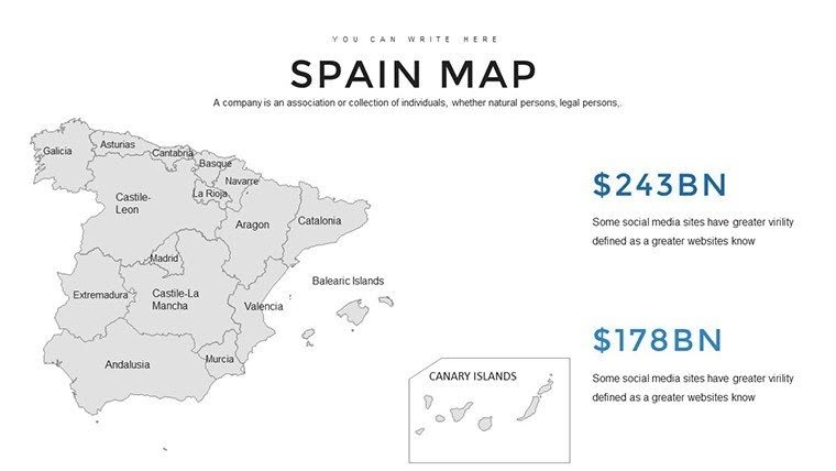 Spain PowerPoint Maps Template for Presentation