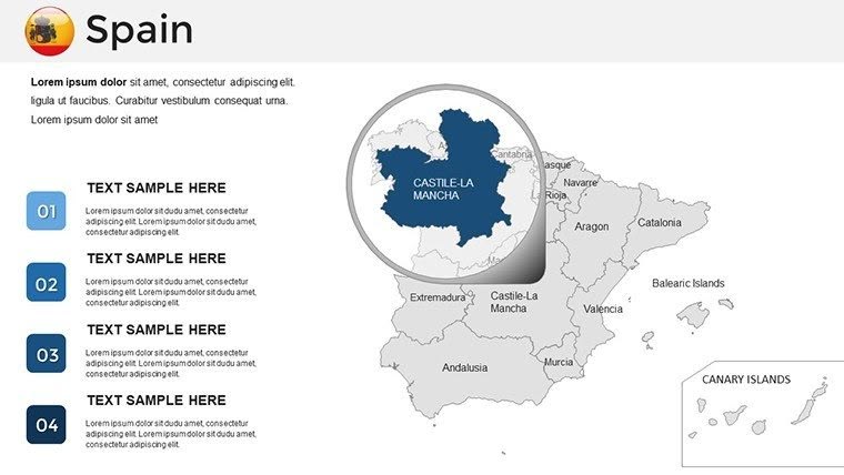 Spain PowerPoint Maps Template for Presentation