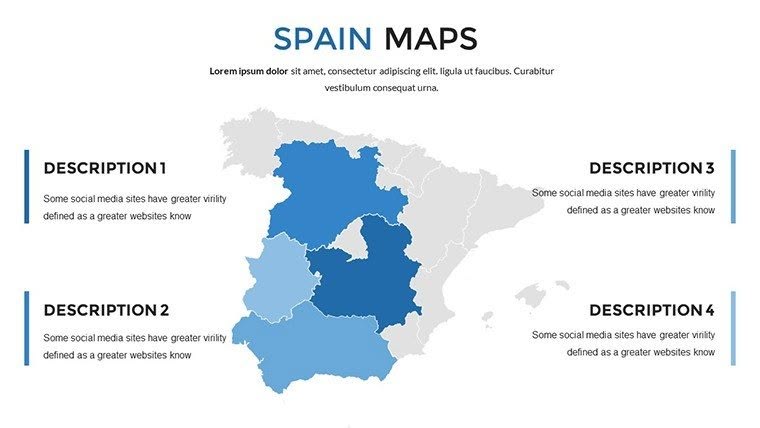 Spain PowerPoint Maps Template for Presentation
