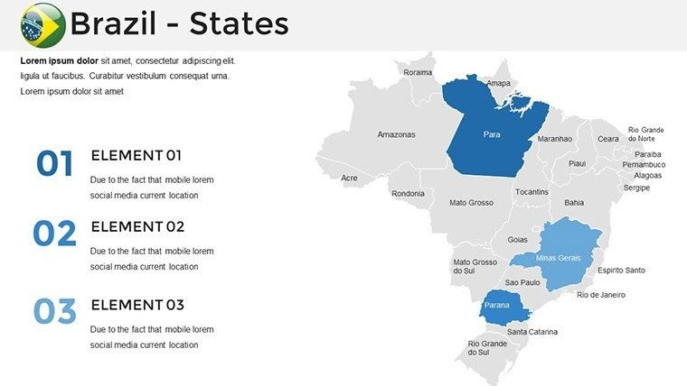 Brazil PowerPoint Maps Template for Presentation