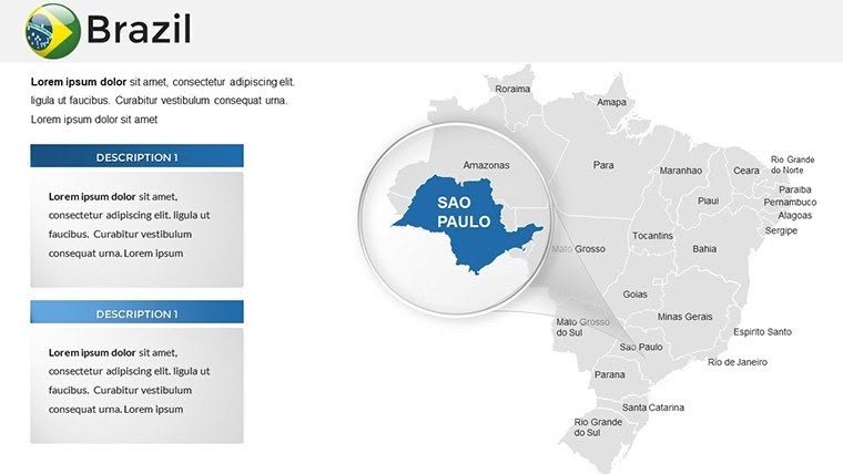 Brazil PowerPoint Maps Template for Presentation