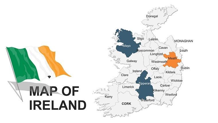 Editable Ireland PowerPoint maps | ImagineLayout.com