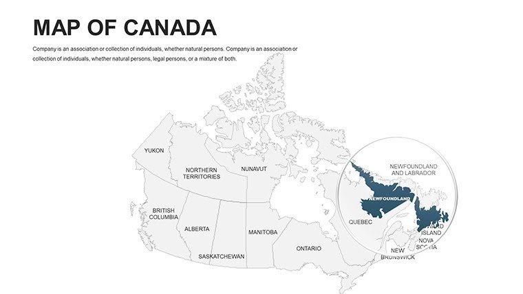 Editable Canada PowerPoint Maps Template for Presentation