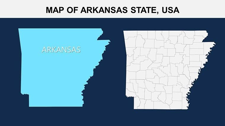 USA Arkansas with Counties PowerPoint Maps | Professional Presentation