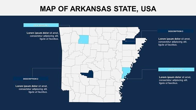 USA Arkansas with Counties PowerPoint Maps | Professional Presentation