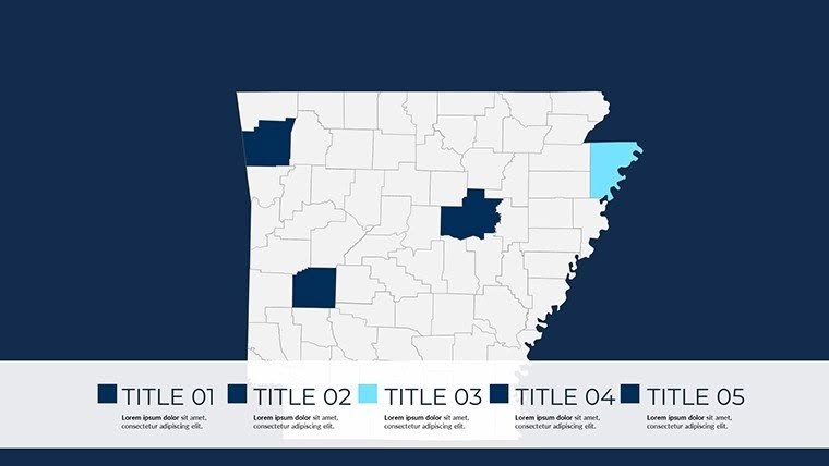USA Arkansas with Counties PowerPoint Maps | Professional Presentation