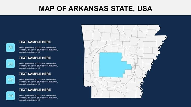 USA Arkansas with Counties PowerPoint Maps | Professional Presentation