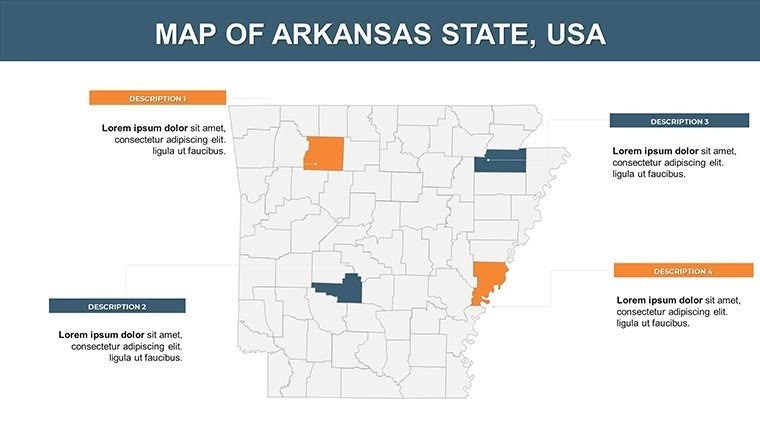 USA Arkansas with Counties PowerPoint Maps | Professional Presentation