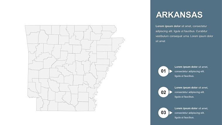USA Arkansas with Counties PowerPoint Maps | Professional Presentation