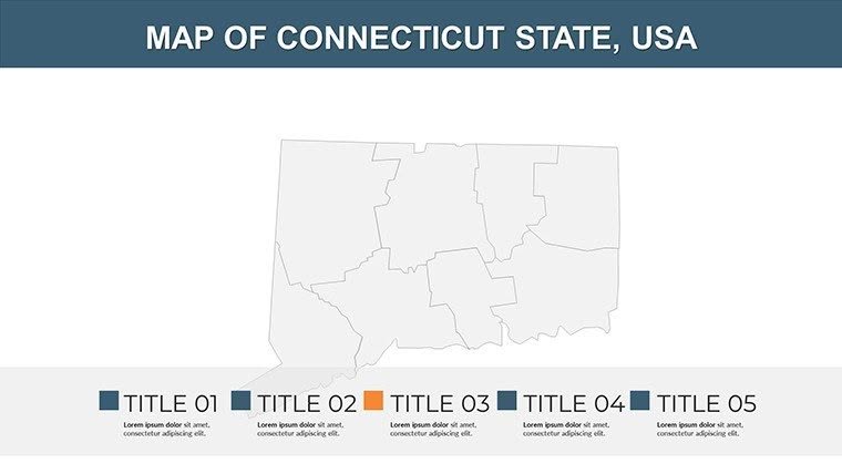 USA State Connecticut Counties PowerPoint Maps Presentation