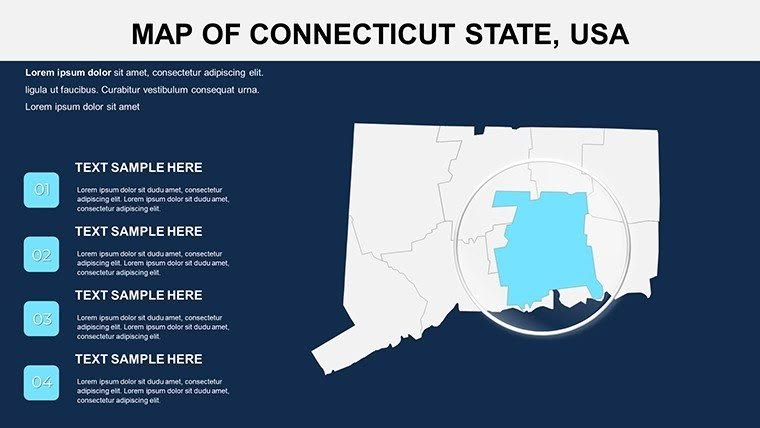USA State Connecticut Counties PowerPoint Maps Presentation