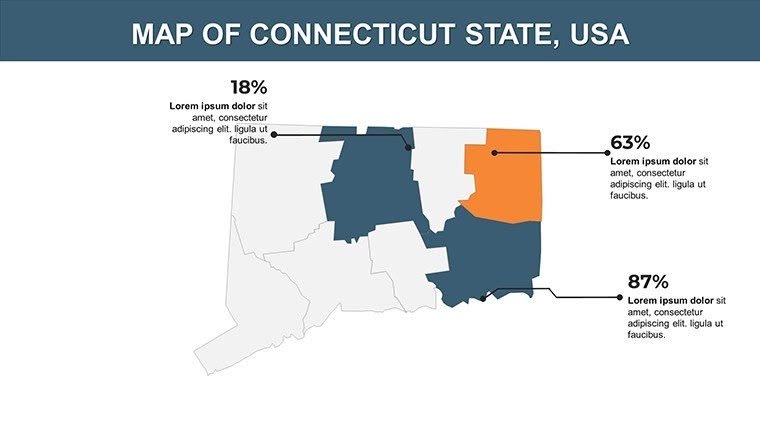 USA State Connecticut Counties PowerPoint Maps Presentation