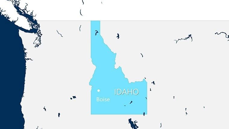 USA State Idaho Counties PowerPoint Maps Template