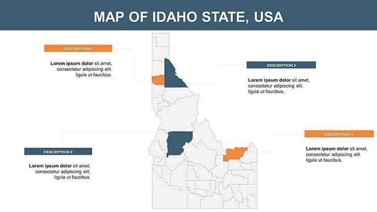 USA State Idaho Counties PowerPoint Maps Template