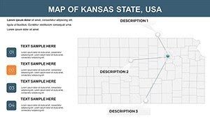 USA State Kansas Counties PowerPoint Maps Template
