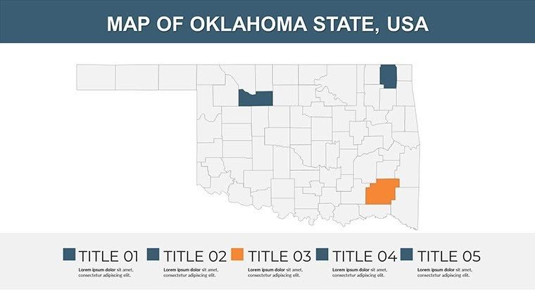 US State: Oklahoma PowerPoint Map Template for Presentation