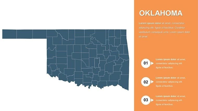 US State: Oklahoma PowerPoint Map Template for Presentation