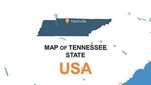 USA Maps: PowerPoint Map of Tennessee, PPT, Download Template