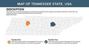 USA Maps: PowerPoint Map of Tennessee, PPT, Download Template