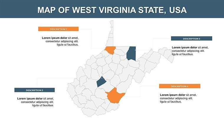 West Virginia USA PowerPoint Maps Template - Presentation