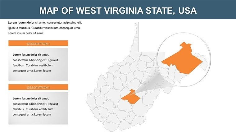 West Virginia USA PowerPoint Maps Template - Presentation