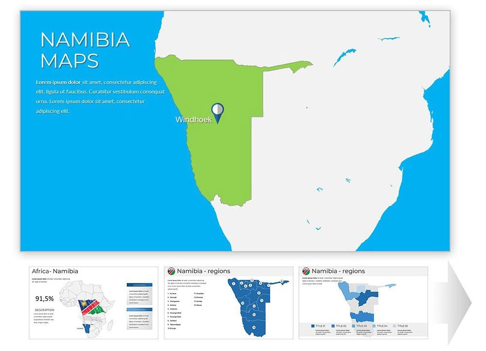 Namibia PowerPoint map template | ImagineLayout.com