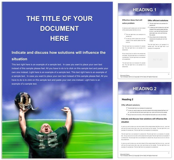 Free American Youth Football Word template design for print document