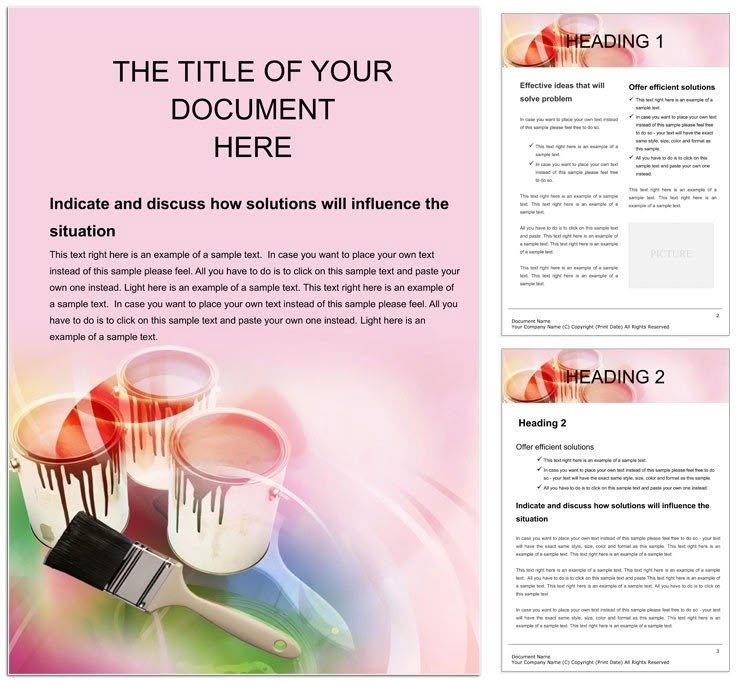 Dyes of different colors Word template