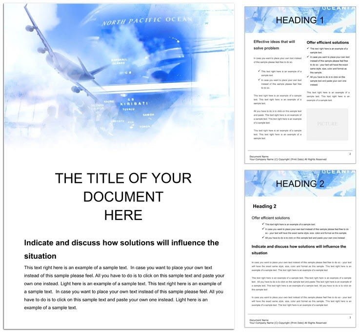 Airlines and Flights Word template