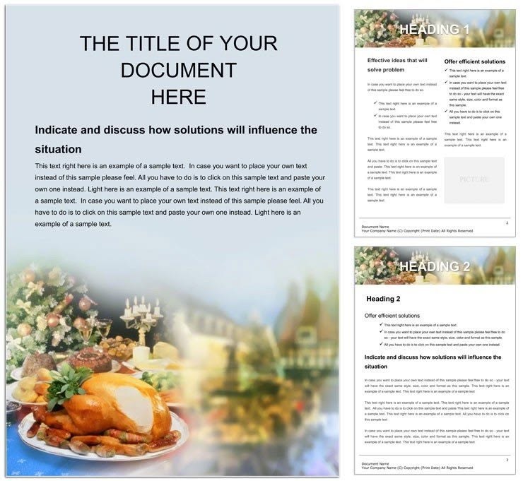 Thanksgiving Turkey Word Template Backgrounds