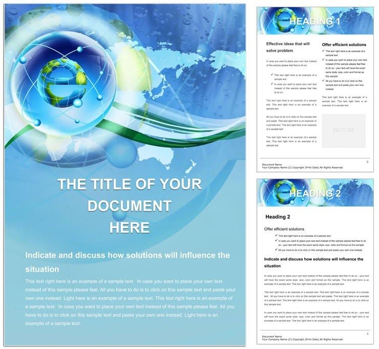 Eco Environment Word template for print document