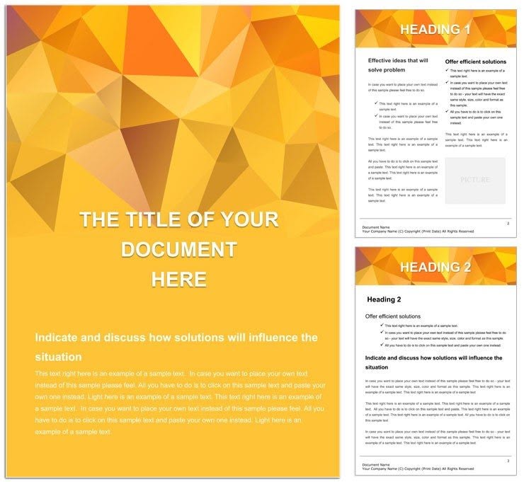 Abstract Yellow Sheet Word Template